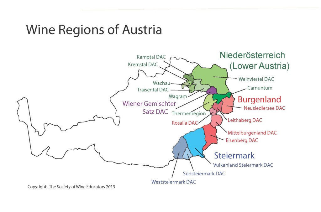 2019 Wine Map of: Austria - Society of Wine Educators