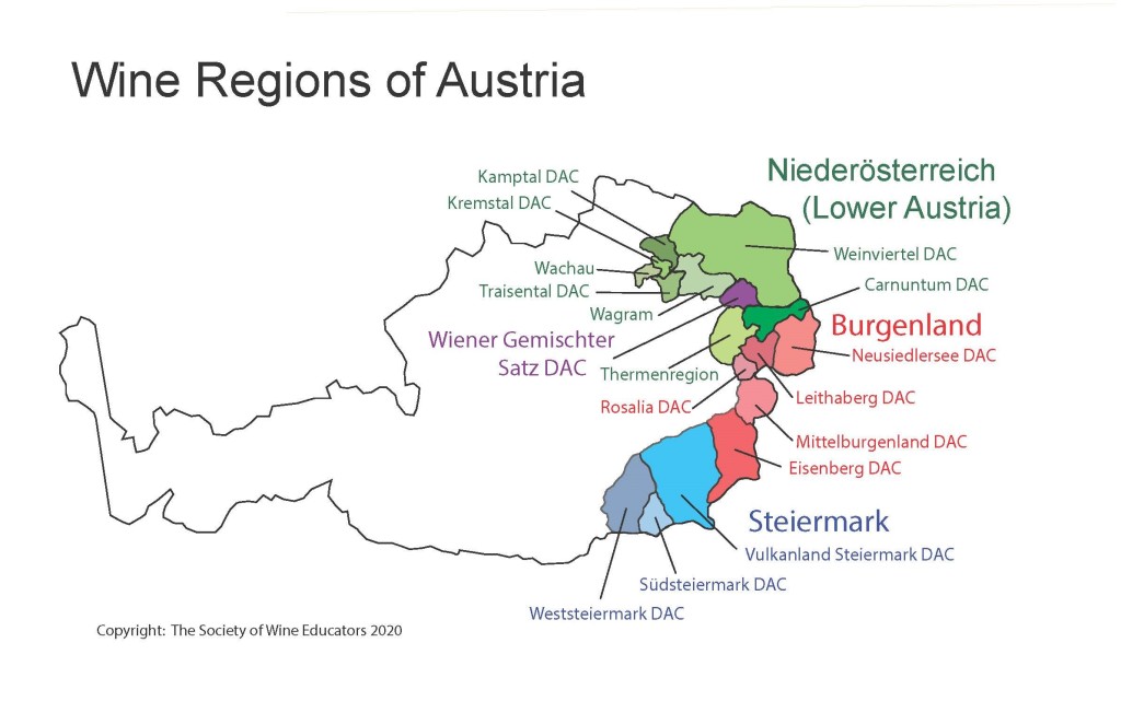 2020 Wine Map of: Austria - Society of Wine Educators