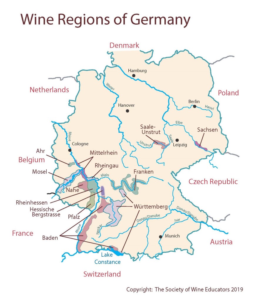 2019 Wine Map of: Germany - Society of Wine Educators
