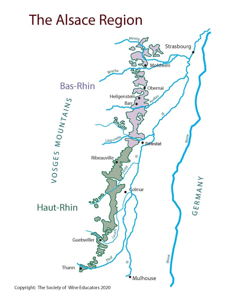 2025 Wine Map of: France – Alsace - Society of Wine Educators