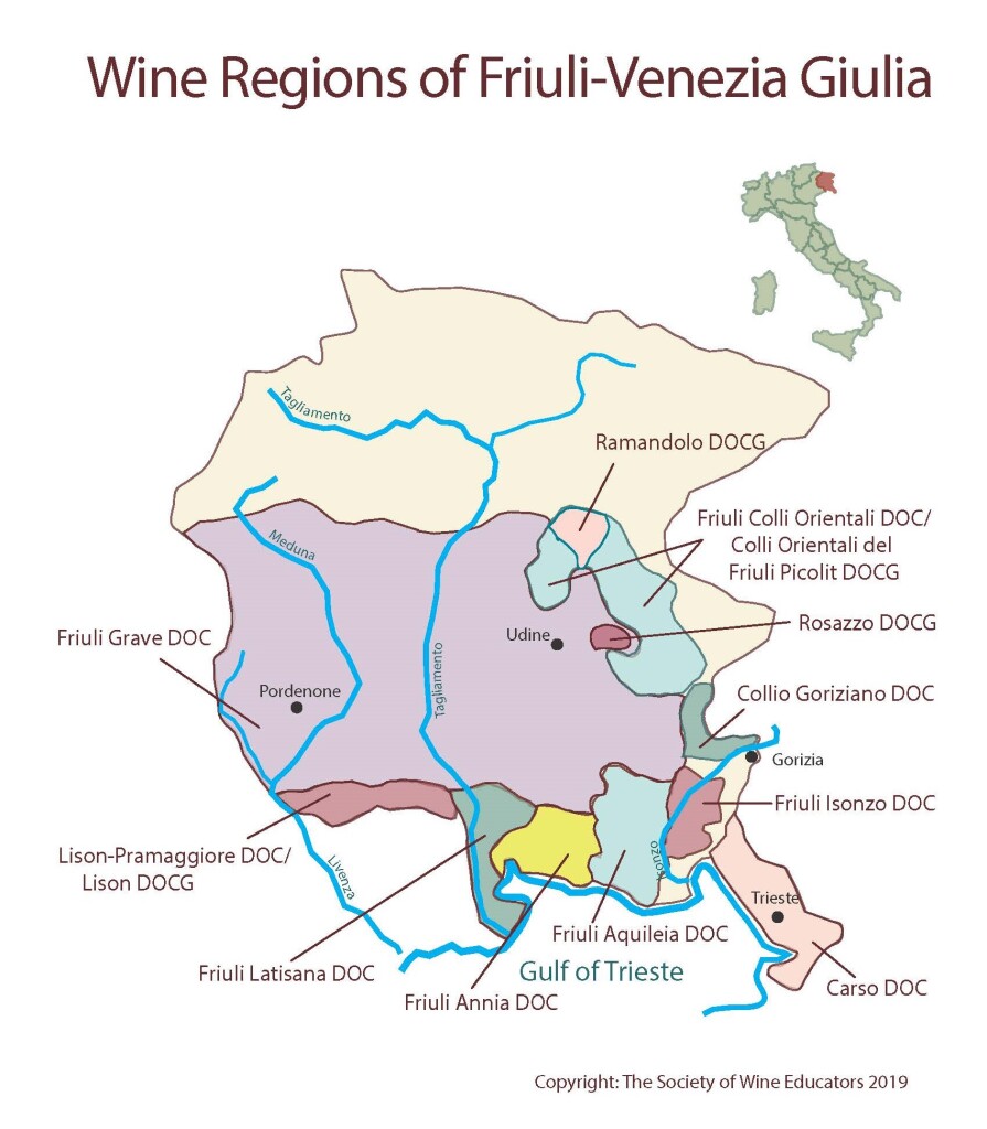 2022 Wine Map of: Friuli-Venezia Giulia - Society of Wine Educators