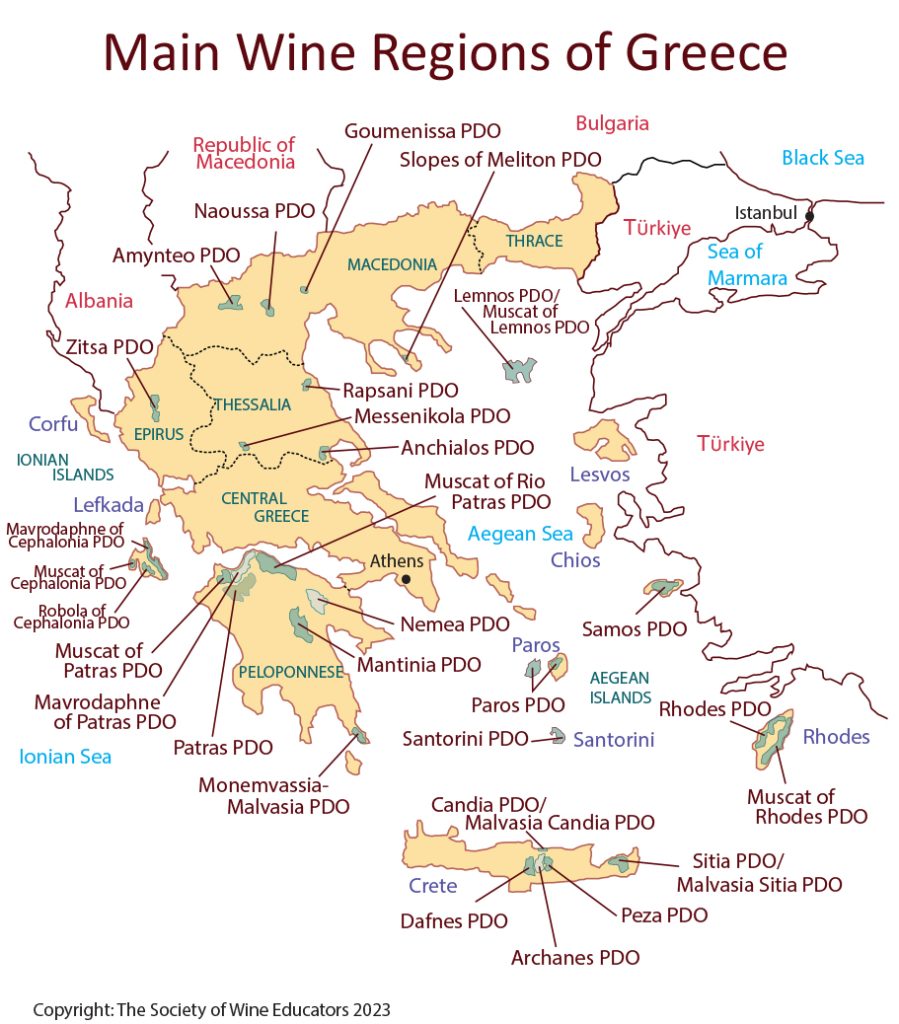 2023 Wine Map of: Greece - Society of Wine Educators